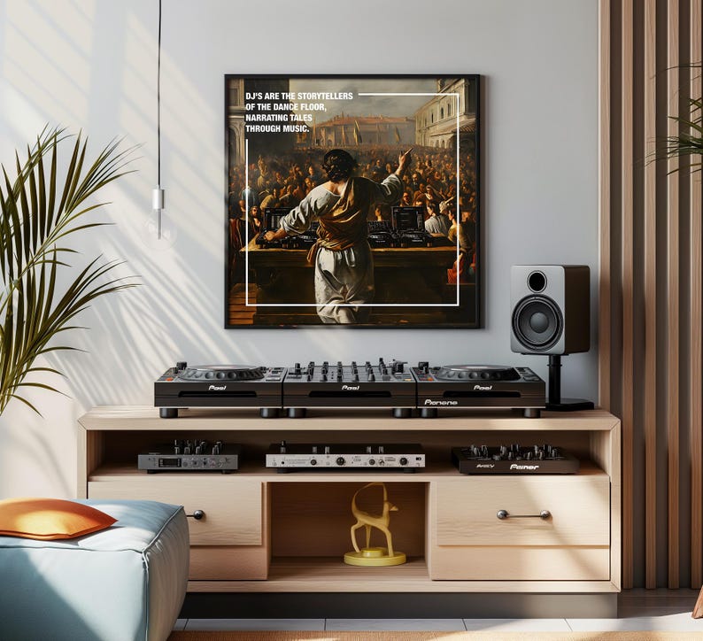 DJ at Festival in Biblical Days Oil Paint Style Art Paper Print | Wall ...