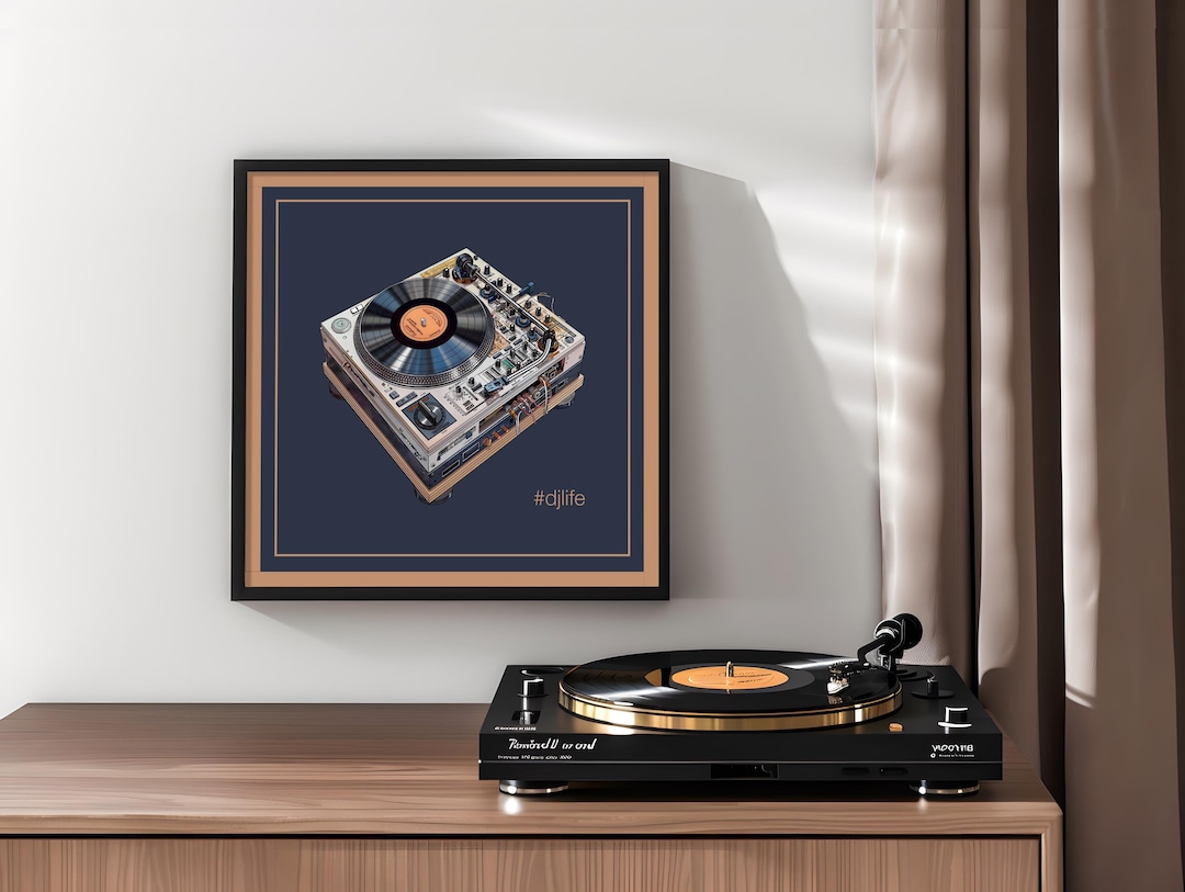 DJ Turntable Cutaway Photo Art Paper Poster | Wall Art for Djs | Music Vintage Wall Art | Disc ...