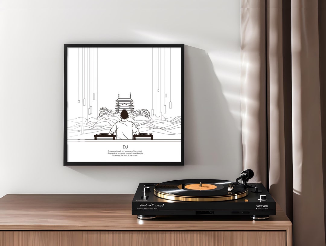 DJ Minimalism Photo Art Paper Print | Line Art Dj Poster | Gift for DJ ...