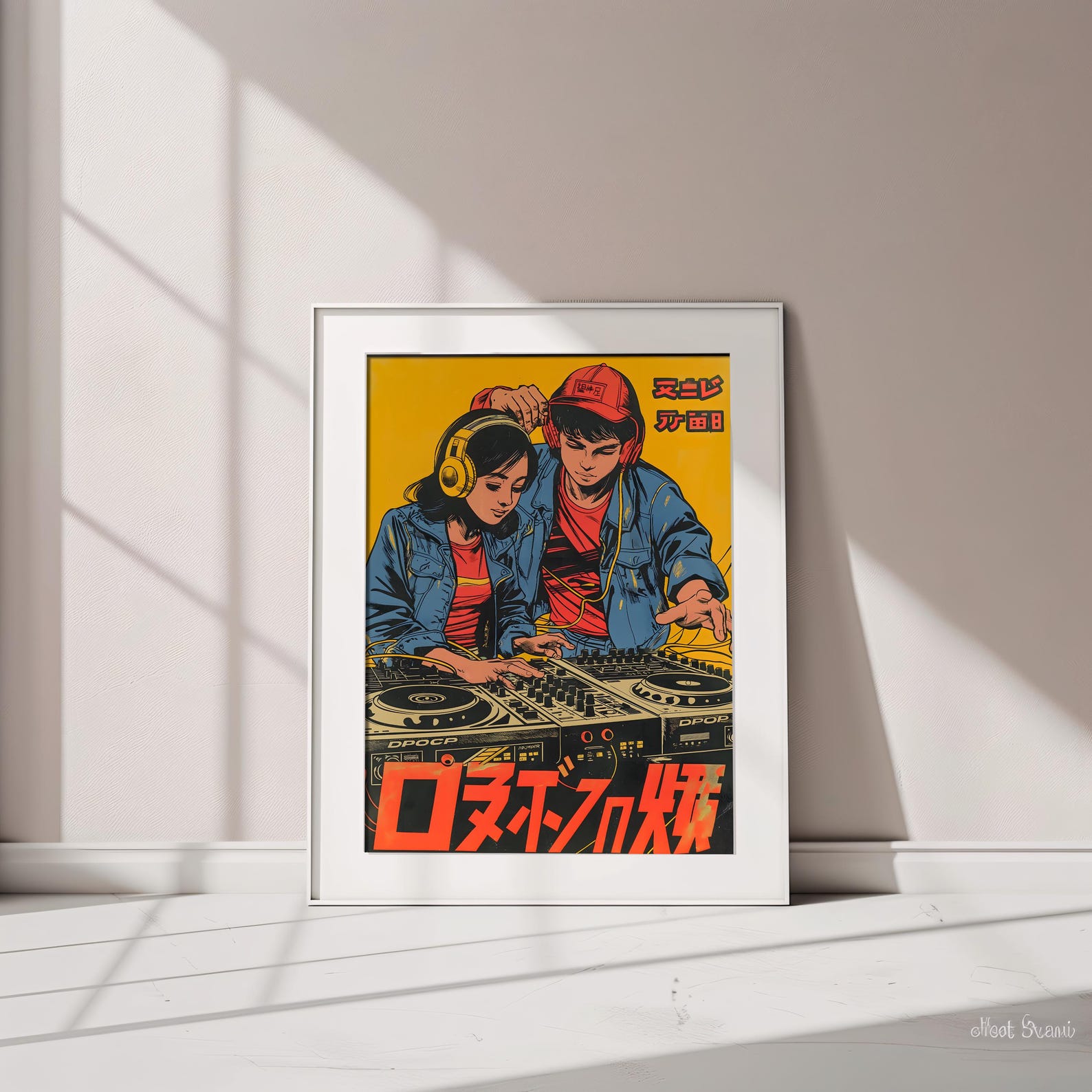 Dj Couple Vintage Japanese Music Poster Print | Wall Art for Djs ...