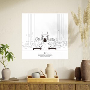 DJ Minimalism Photo Art Paper Print | Line Art Dj Poster | Gift for DJ ...