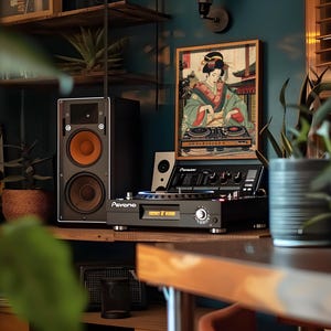 Japanese Geisha DJ Wall Art Print | Edo Period Geisha EDM Poster ...