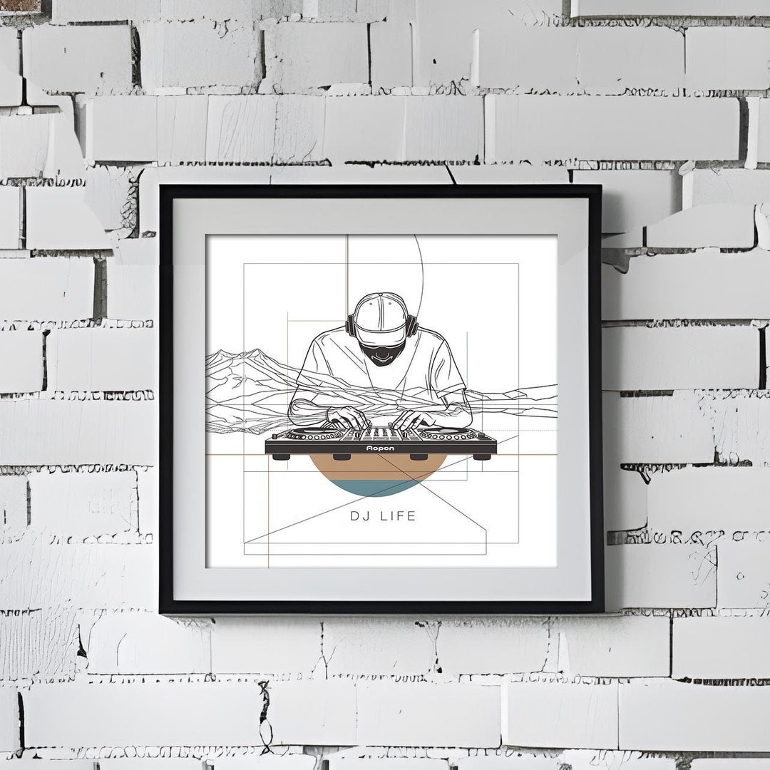 DJ Life Line Art Minimalism Photo Paper Poster | Wall Art for Djs ...