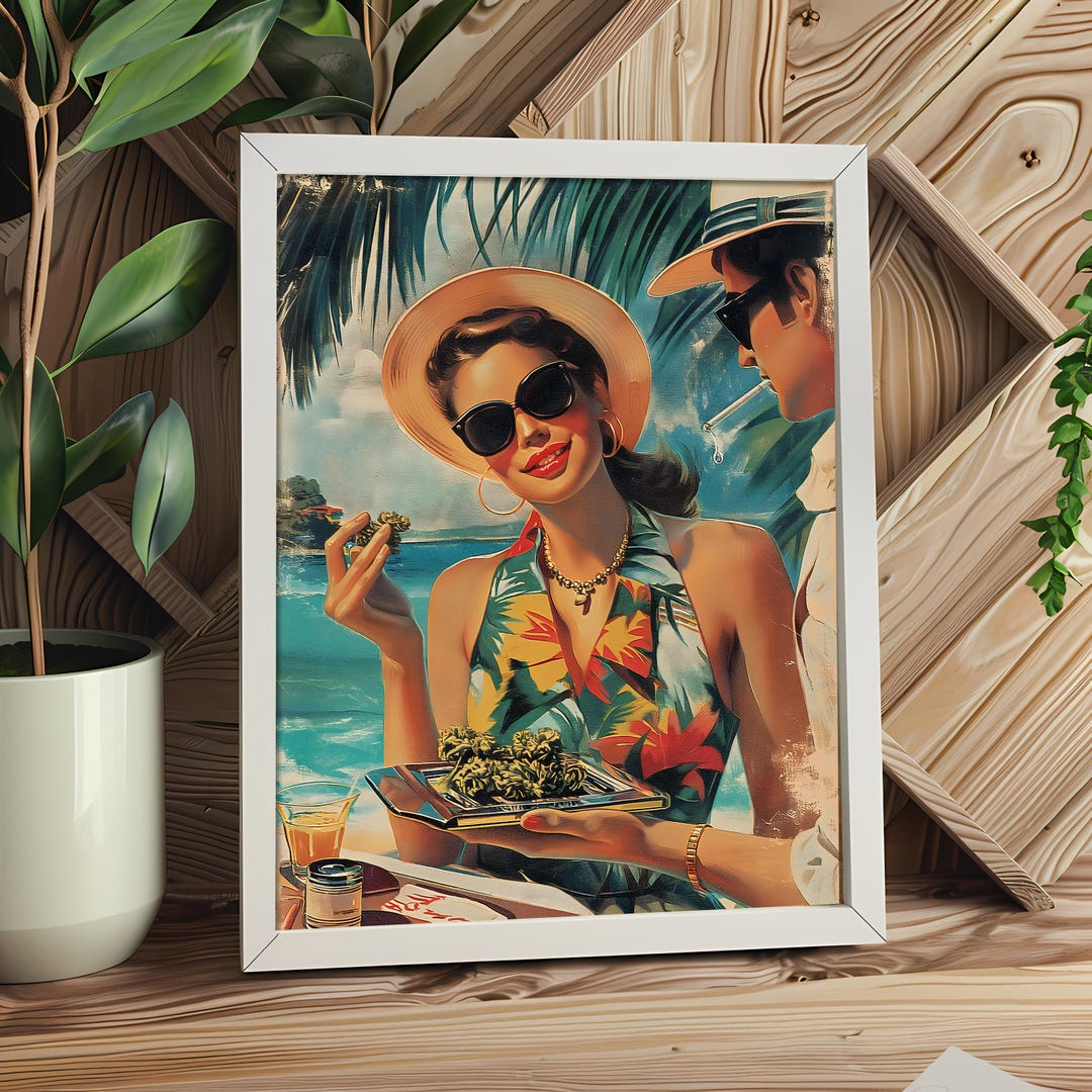 Midcentury Cannabis Movie Poster Print Classy Weed Lady Vintage ...