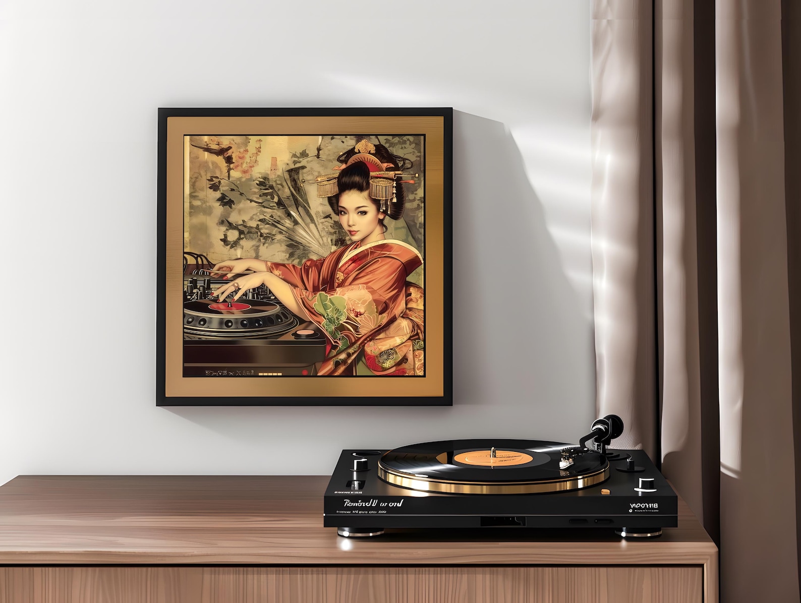 Beautiful Geisha DJ Posters Print | Wall Art for Djs | Music Vintage ...