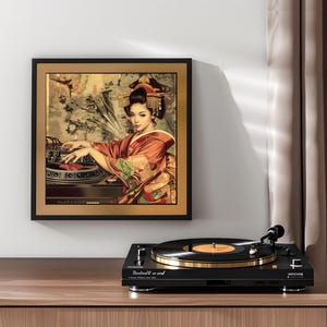 Beautiful Geisha DJ Posters Print | Wall Art for Djs | Music Vintage ...
