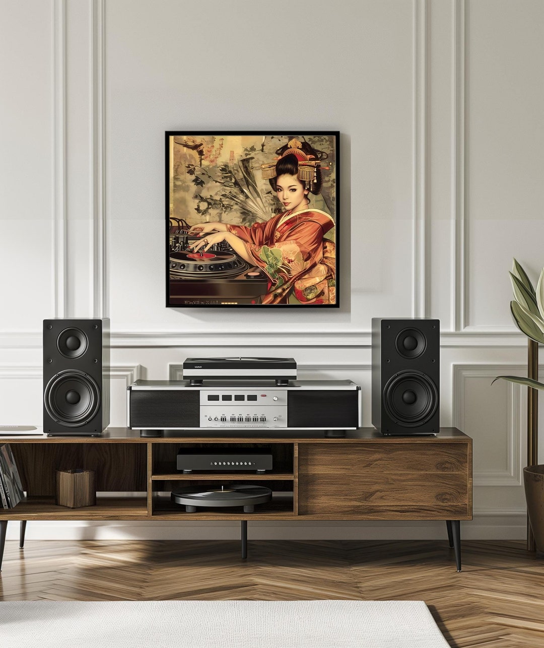 Beautiful Geisha DJ Posters Print | Wall Art for Djs | Music Vintage ...