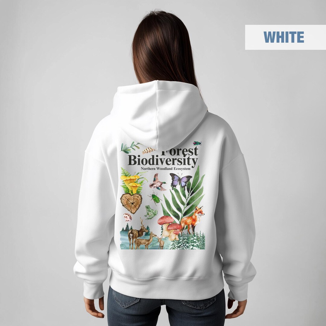 Forest Biodiversity Ecosystem UNISEX Hoodie, Plants Animals, Botanist ...
