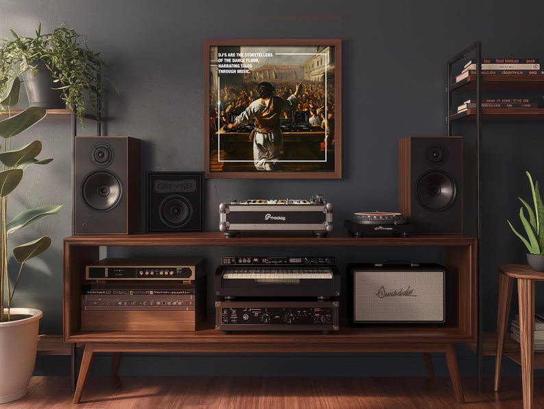 DJ at Festival in Biblical Days Oil Paint Style Art Paper Print | Wall ...