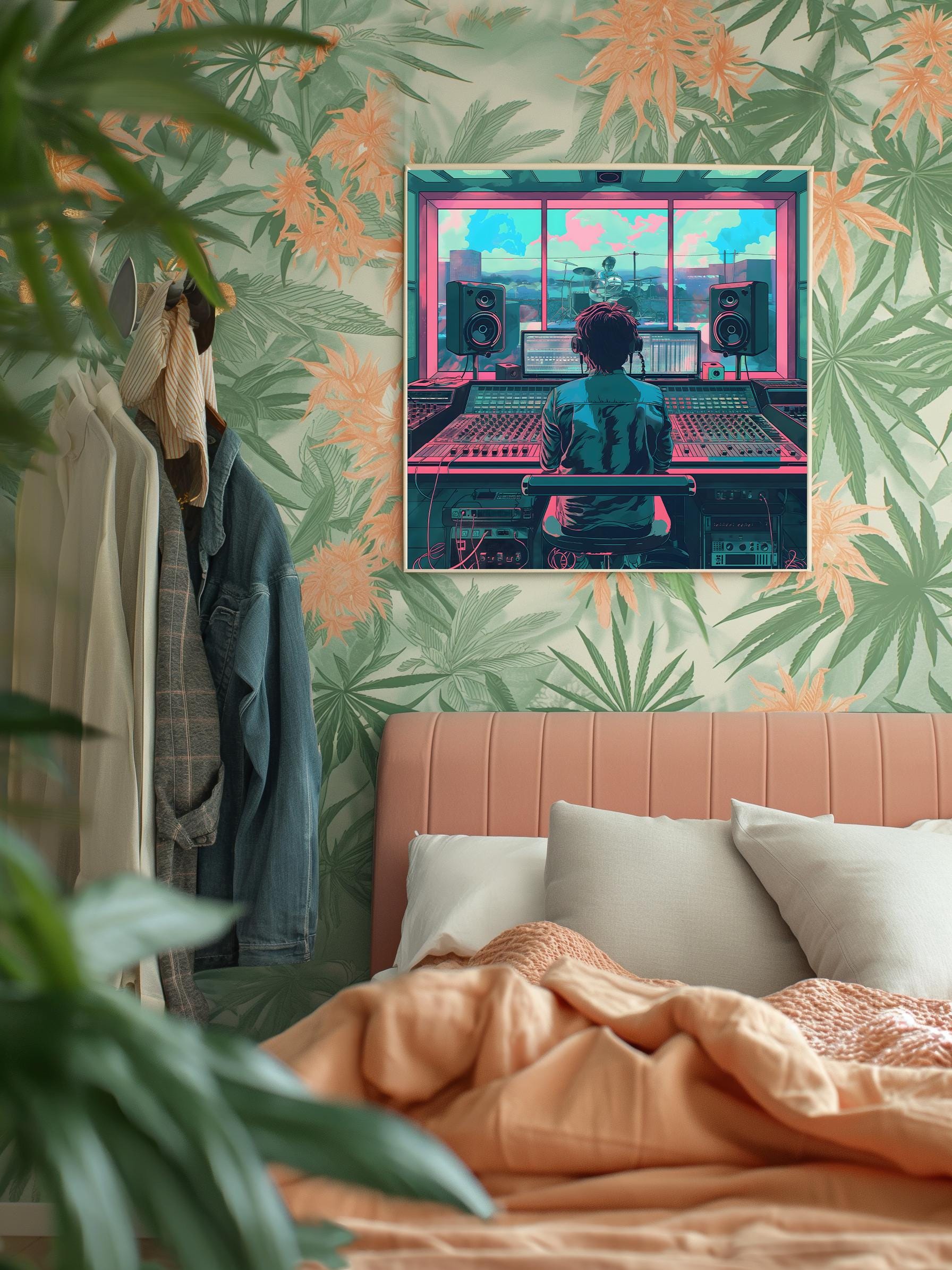 Recording Studio Poster Print | Sound Engineer at Work Wall Art Print ...