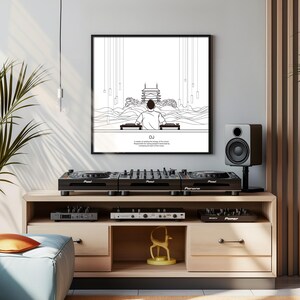 DJ Minimalism Photo Art Paper Print | Line Art Dj Poster | Gift for DJ ...