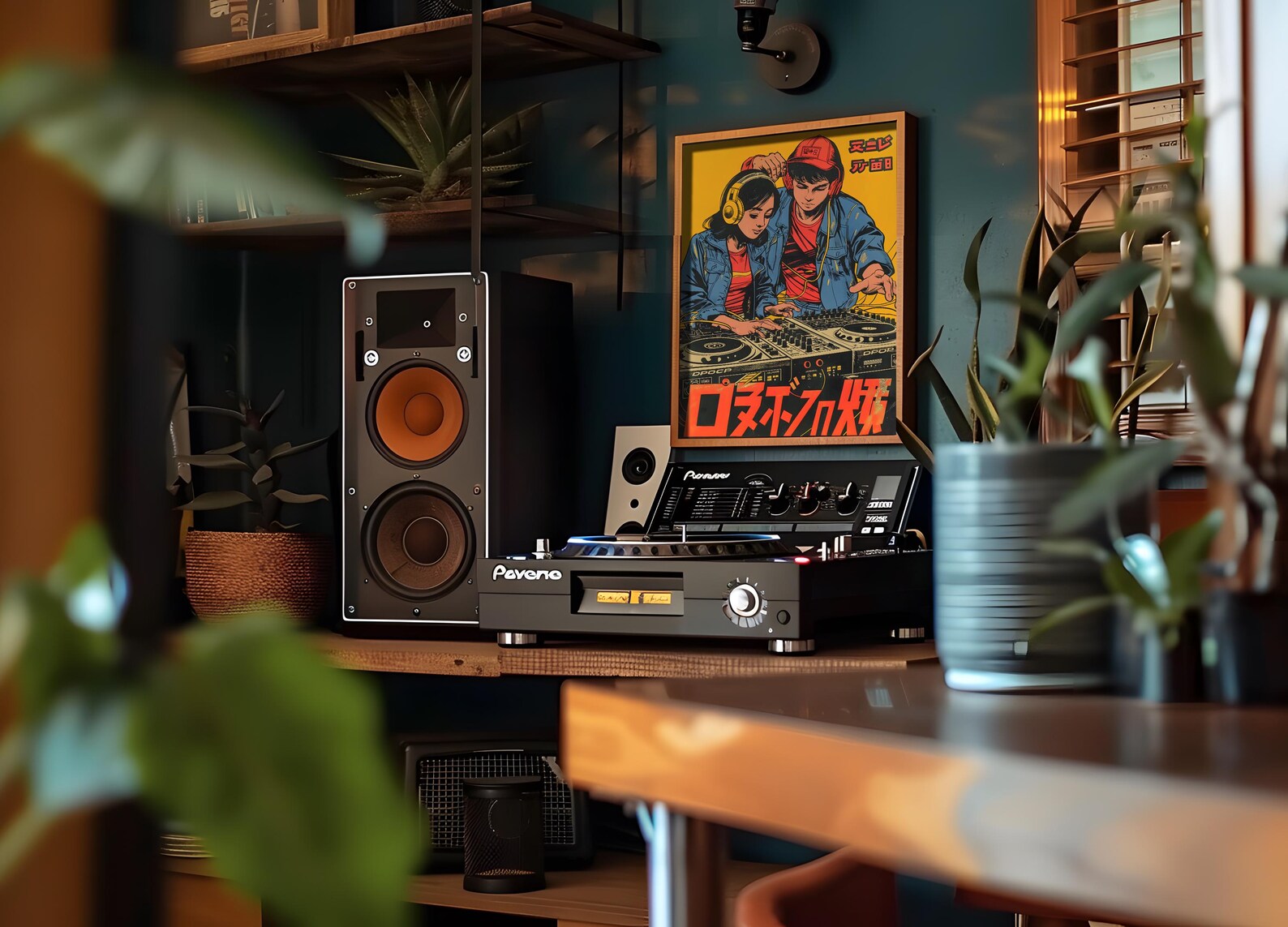 Dj Couple Vintage Japanese Music Poster Print | Wall Art for Djs ...