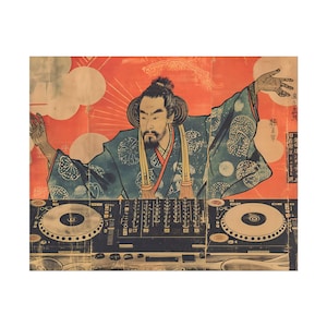 Samurai DJ From Edo Period Wall Print | Wall Art for Djs | Music ...