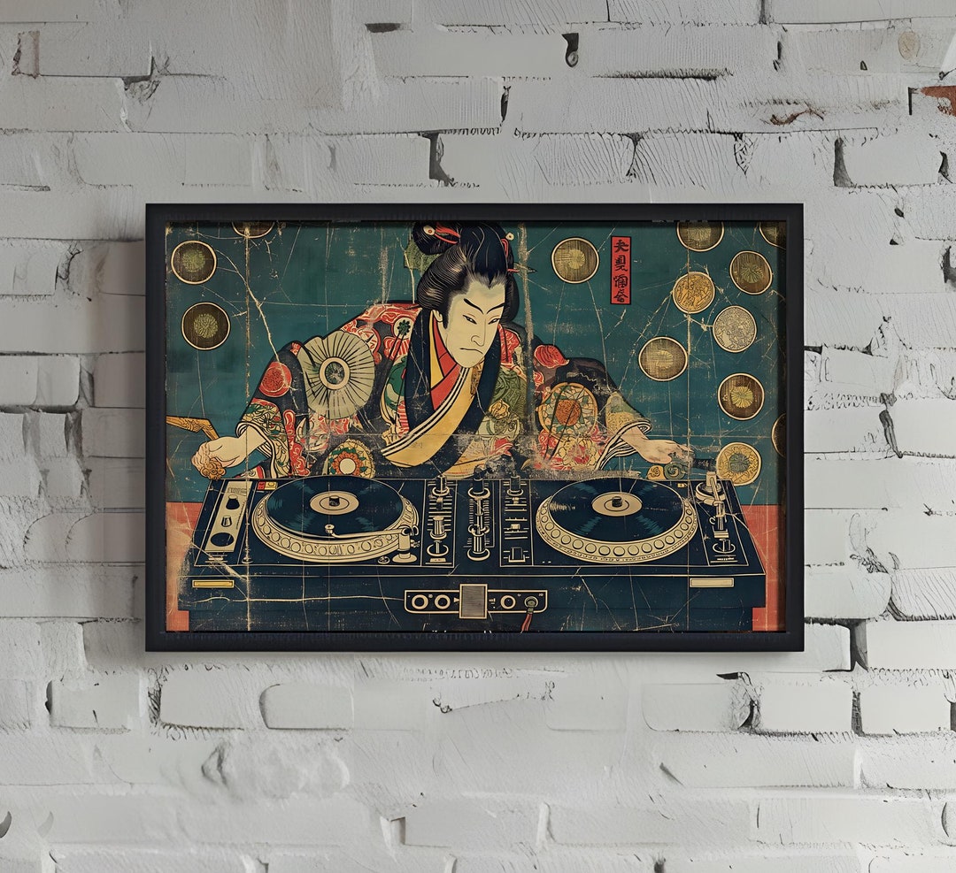 Japanese Samurai DJ From Edo Period Poster Print | Wall Art for Djs ...