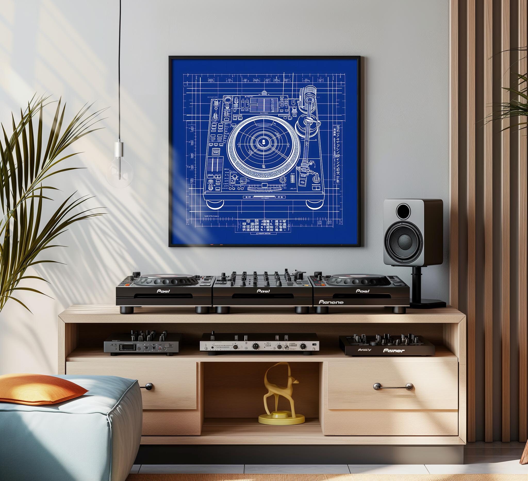 Japanese DJ Turntable Blueprint Photo Art Paper Poster Wall Art for Djs ...