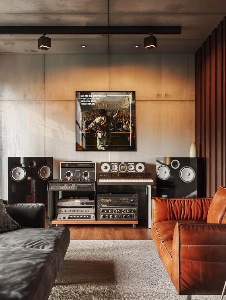 DJ at Festival in Biblical Days Oil Paint Style Art Paper Print | Wall ...