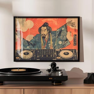 Samurai DJ From Edo Period Wall Print | Wall Art for Djs | Music ...