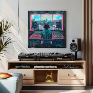 Recording Studio Poster Print | Sound Engineer at Work Wall Art Print ...