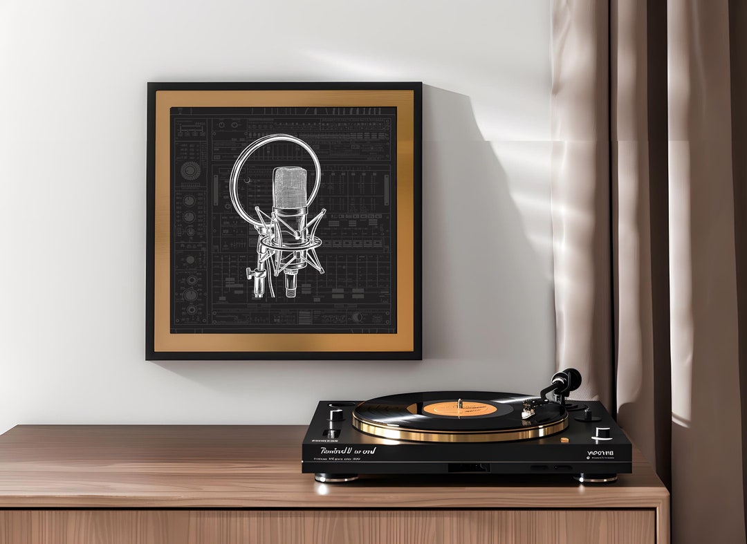 Studio Condenser Microphone Poster Print | Audio Engineer Art | Music ...