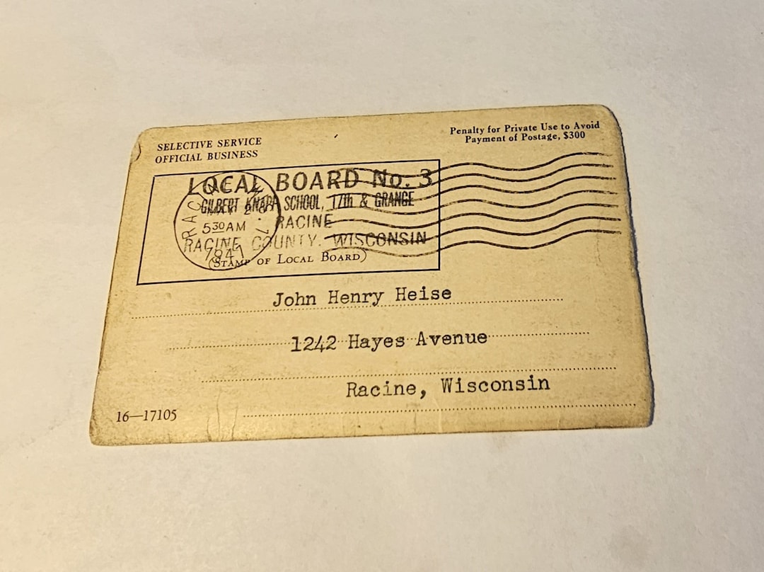 WWII Selective Service Classification Draft Card - Etsy