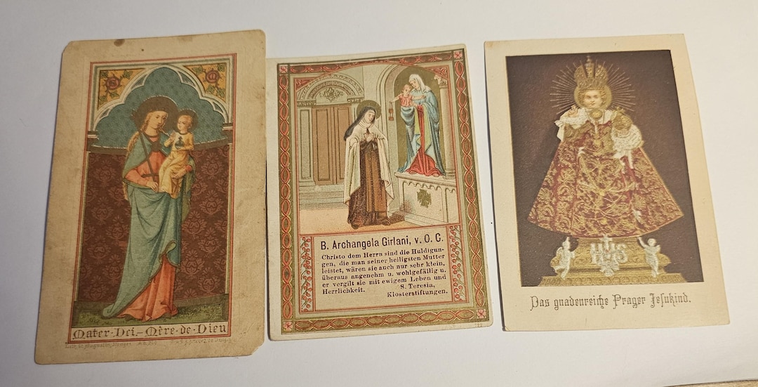 3 1800s Antique German Prayer Cards #236 - Etsy