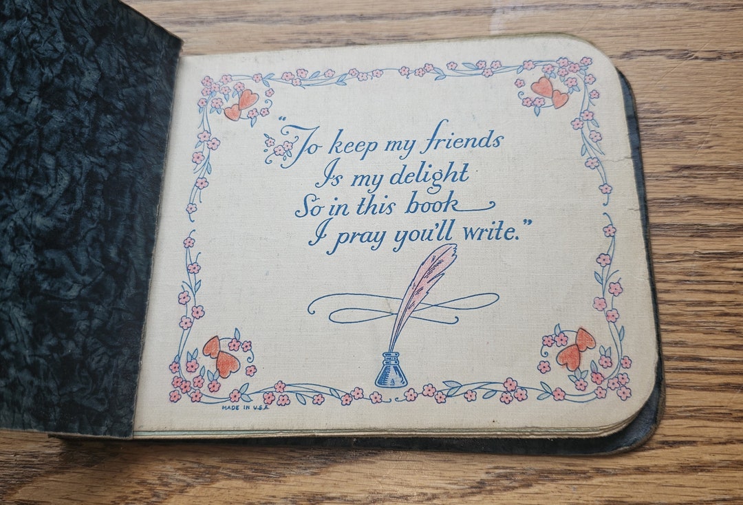 1934 Girl's Personal Friendship Autograph Book #187 - Etsy