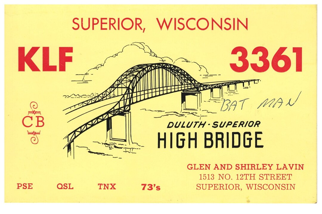 1970s CB / Ham Radio Operator's Call Number Card Superior, WI #10 - Etsy