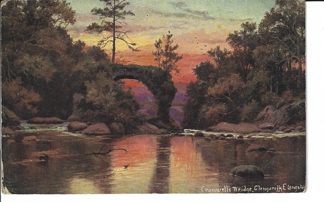 1900s Antique Color Postcard Cromwell's Bridge, Glengarith (682) - Etsy