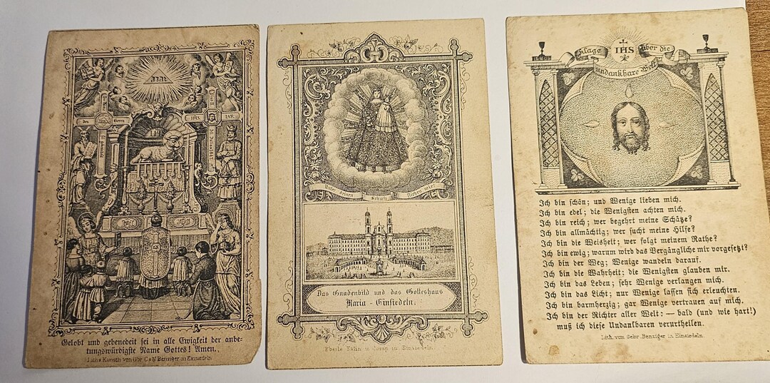 3 1800s Antique German Prayer Cards 235 - Etsy