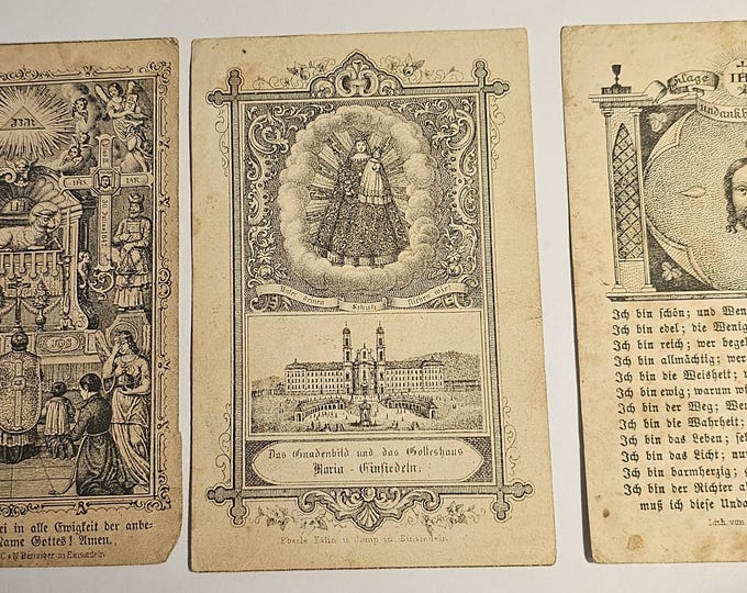 3 1800s Antique German Prayer Cards #235 - Etsy