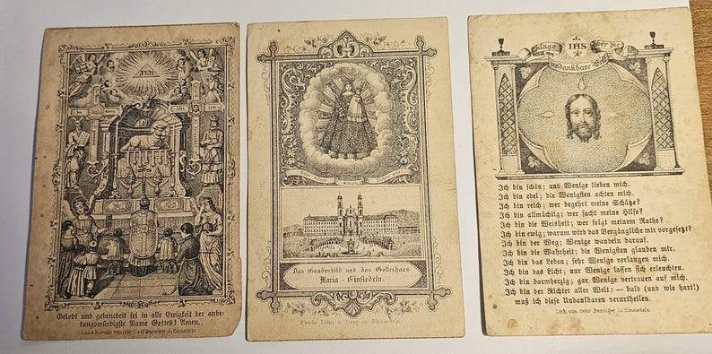 3 1800s Antique German Prayer Cards 235 - Etsy