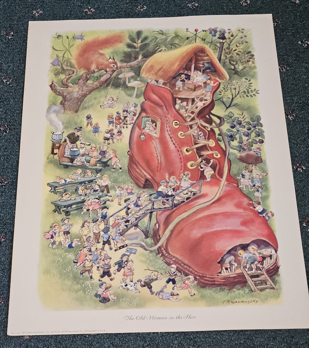 1945 Print the Old Woman in the Shoe by Famous Children's Book ...