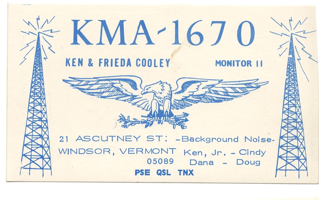1970s CB / Ham Radio Operator's Call Number Card Windsor, VT #12 - Etsy