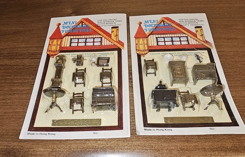 Mini Doll House Furniture Circa 1980s New Old Stock, 2 Cards Un-used ...