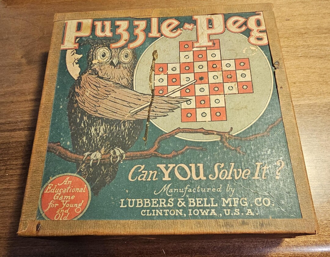 Antique Board Game "puzzle Peg" Complete in Box " Can You Solve It?" - Etsy