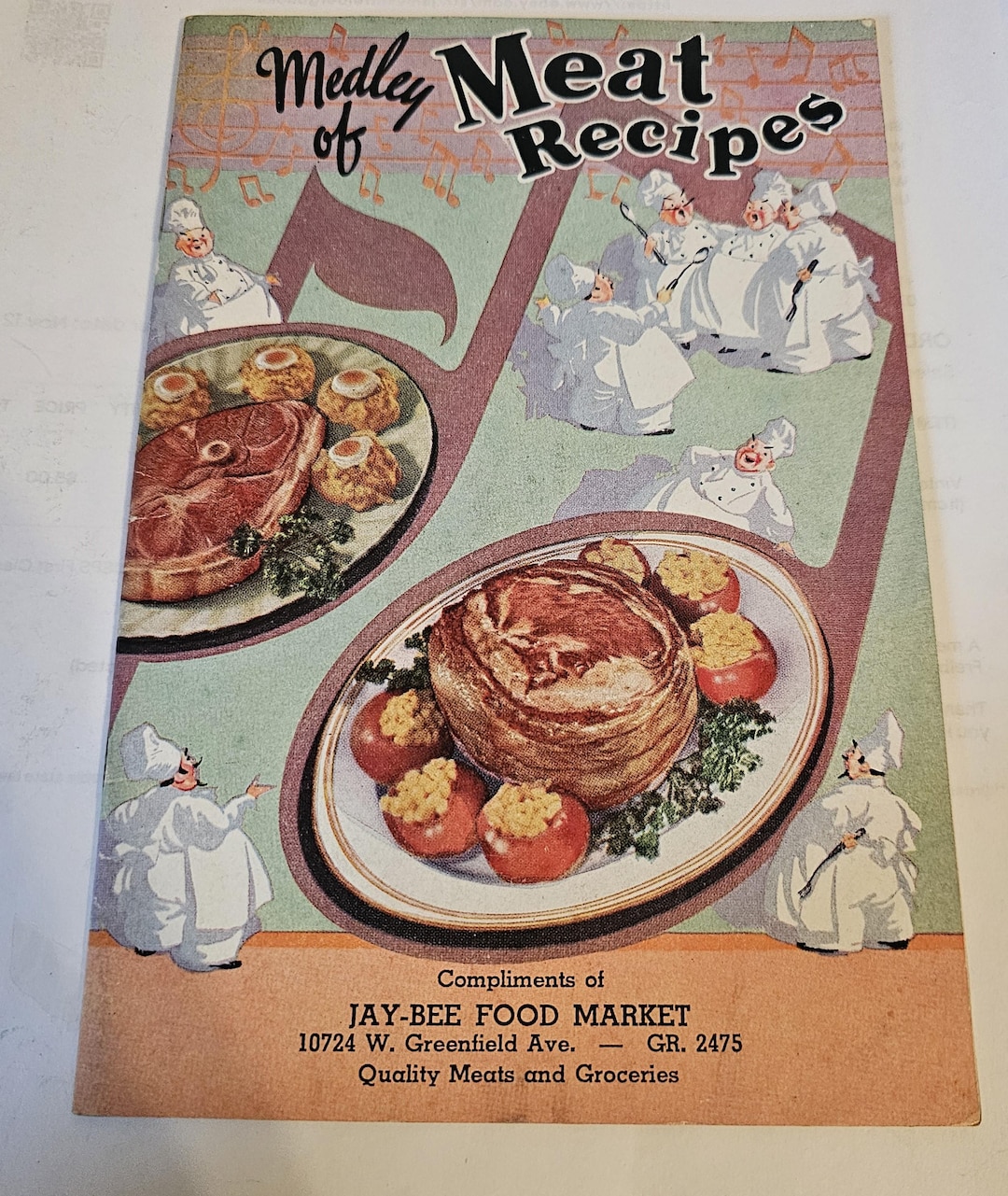 WWII Era Cook Booklet " Medley of Meat Recipes" Pub by National ...