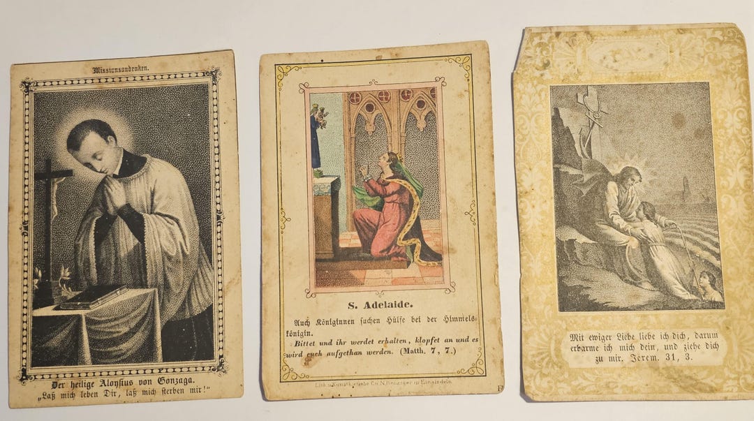 3 1800s Antique German Prayer Cards #234 - Etsy