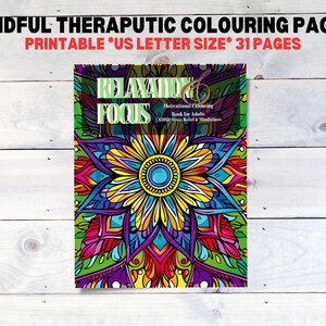 Mindful Coloring: Therapeutic Adult Coloring Book for Relaxation, Focus ...