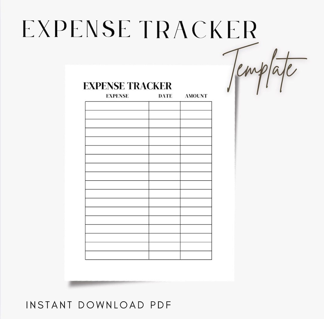 Expense Tracker, Printable Template, Digital or Printable PDF, Finance ...