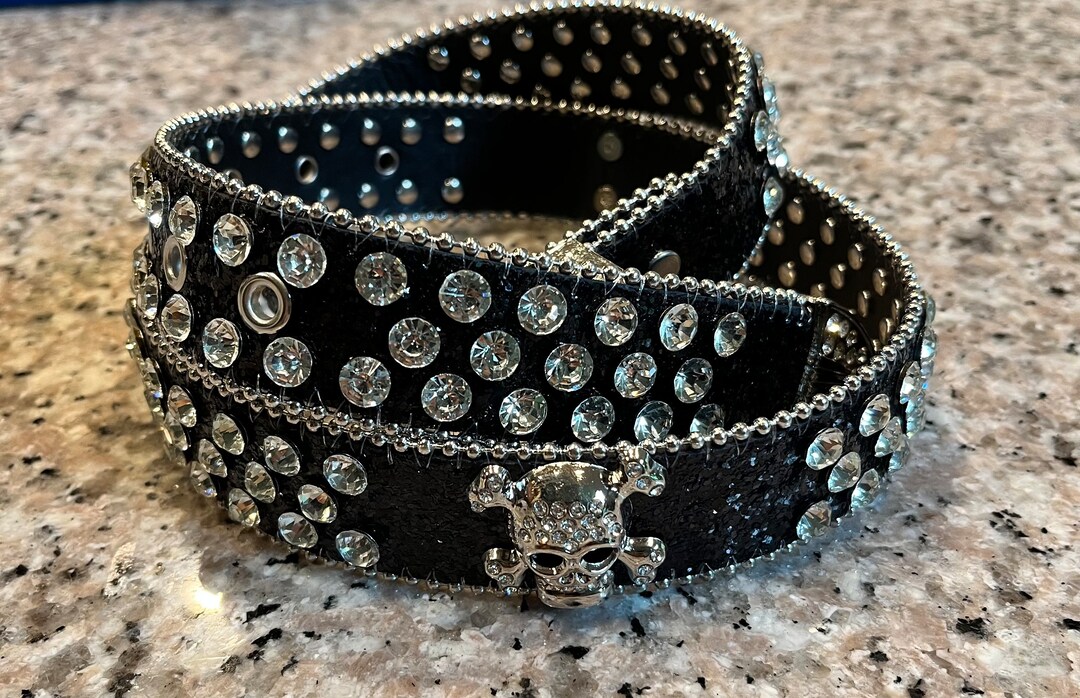 Rhinestone Studded Belt - Etsy