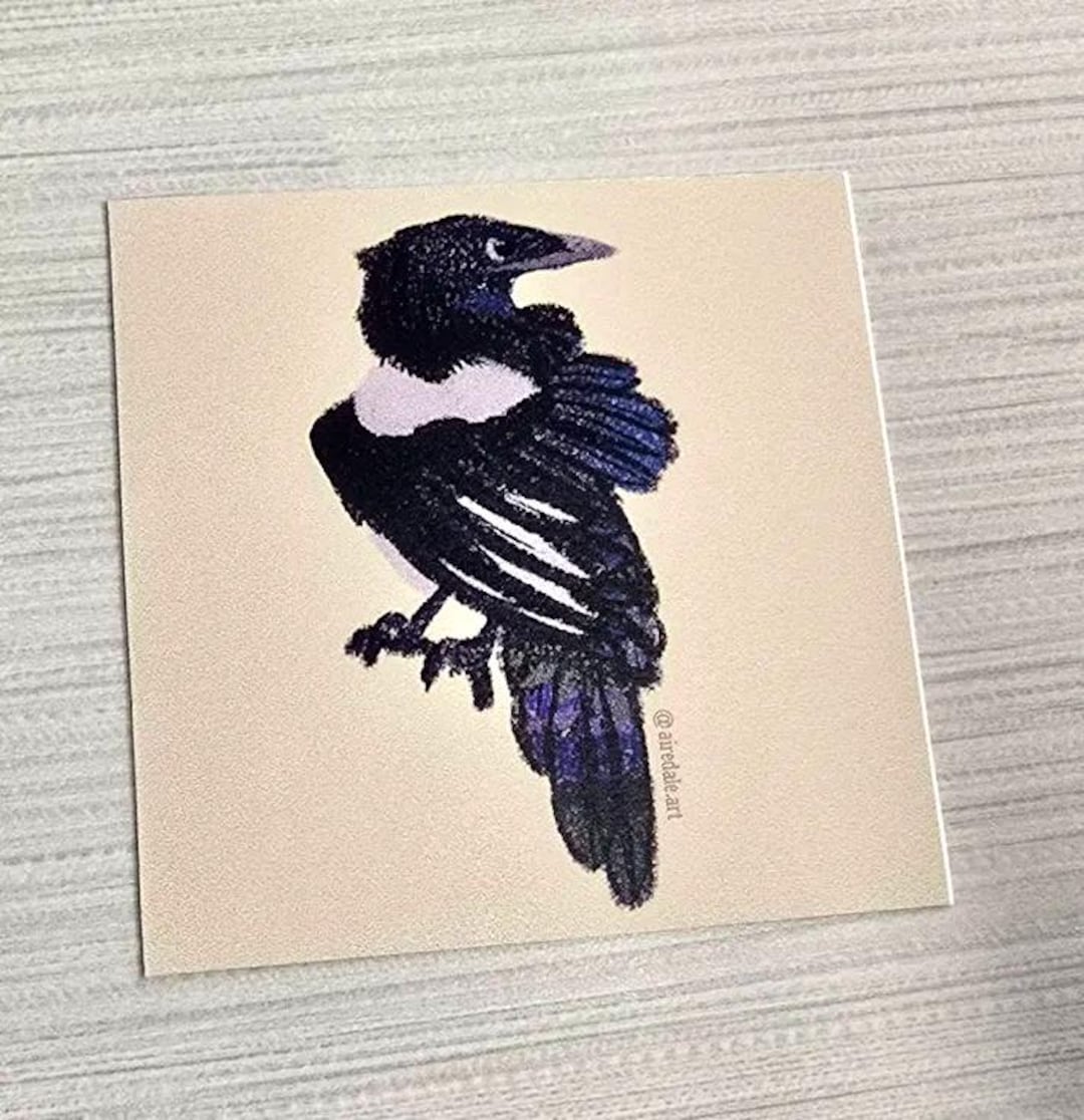 Mischievous Magpie Vinyl Sticker - Etsy