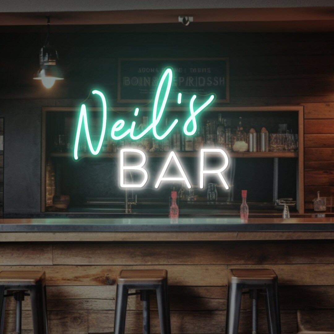 Personalized Home Bar Neon Sign, Customized Home Bar Sign, Neon Bar ...