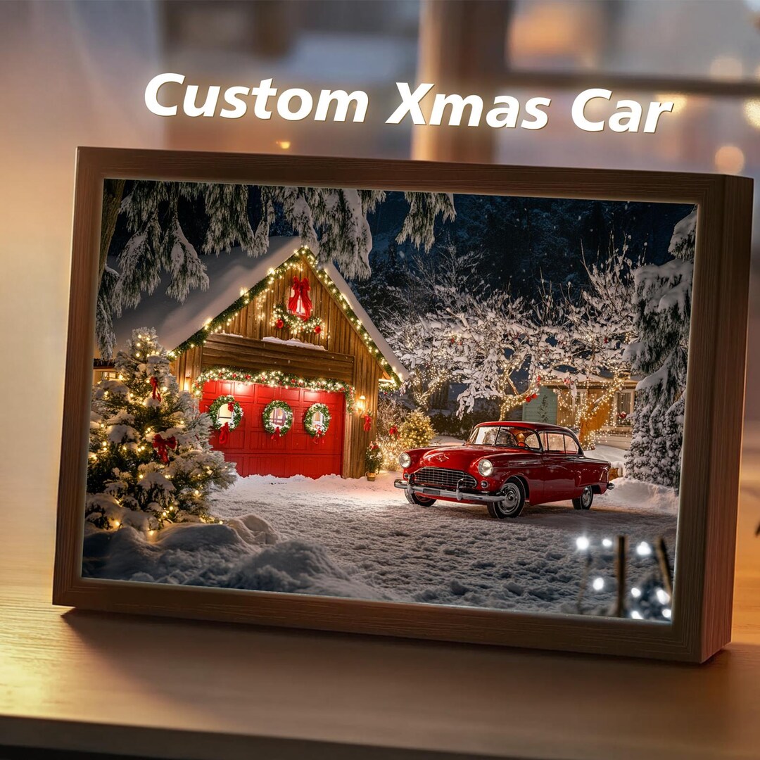 Customizable Car Photo Art Frame Light, Personalized Car Portrait Light ...