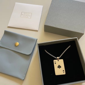 Summer Fashion Essential Trendy Couples Necklace Ace of Hearts Spades Pendant Titanium Steel ...