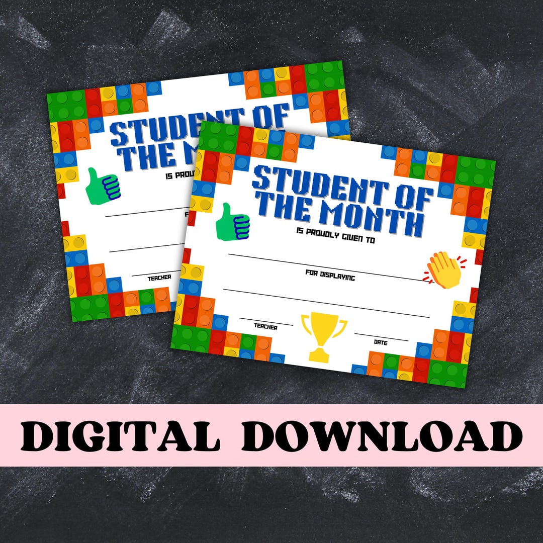 Student of the Month Award Certificate | Student Achievement (digital ...