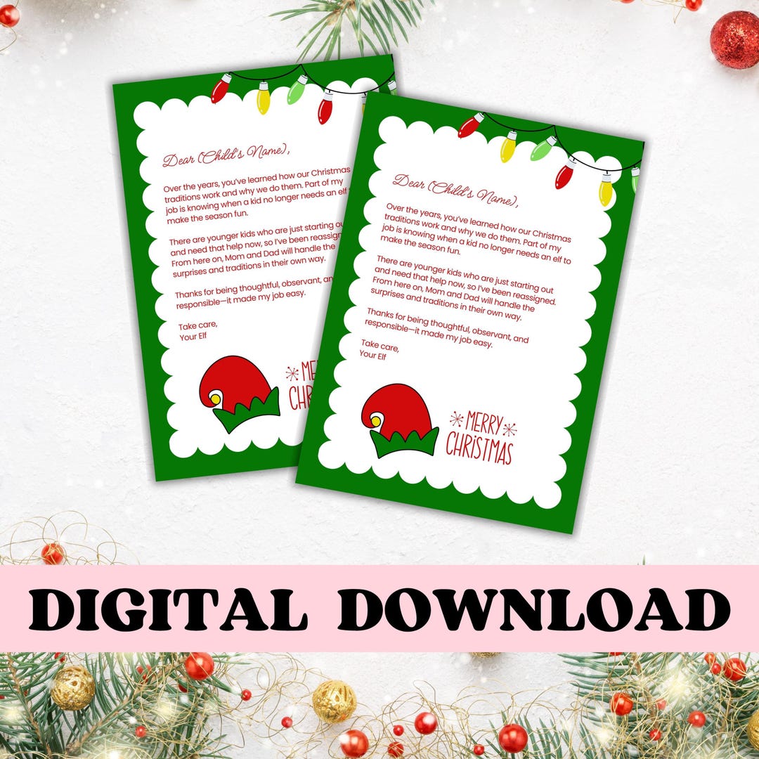 Printable & Personalized | Elf Reassignment Letter, Elf Retirement ...