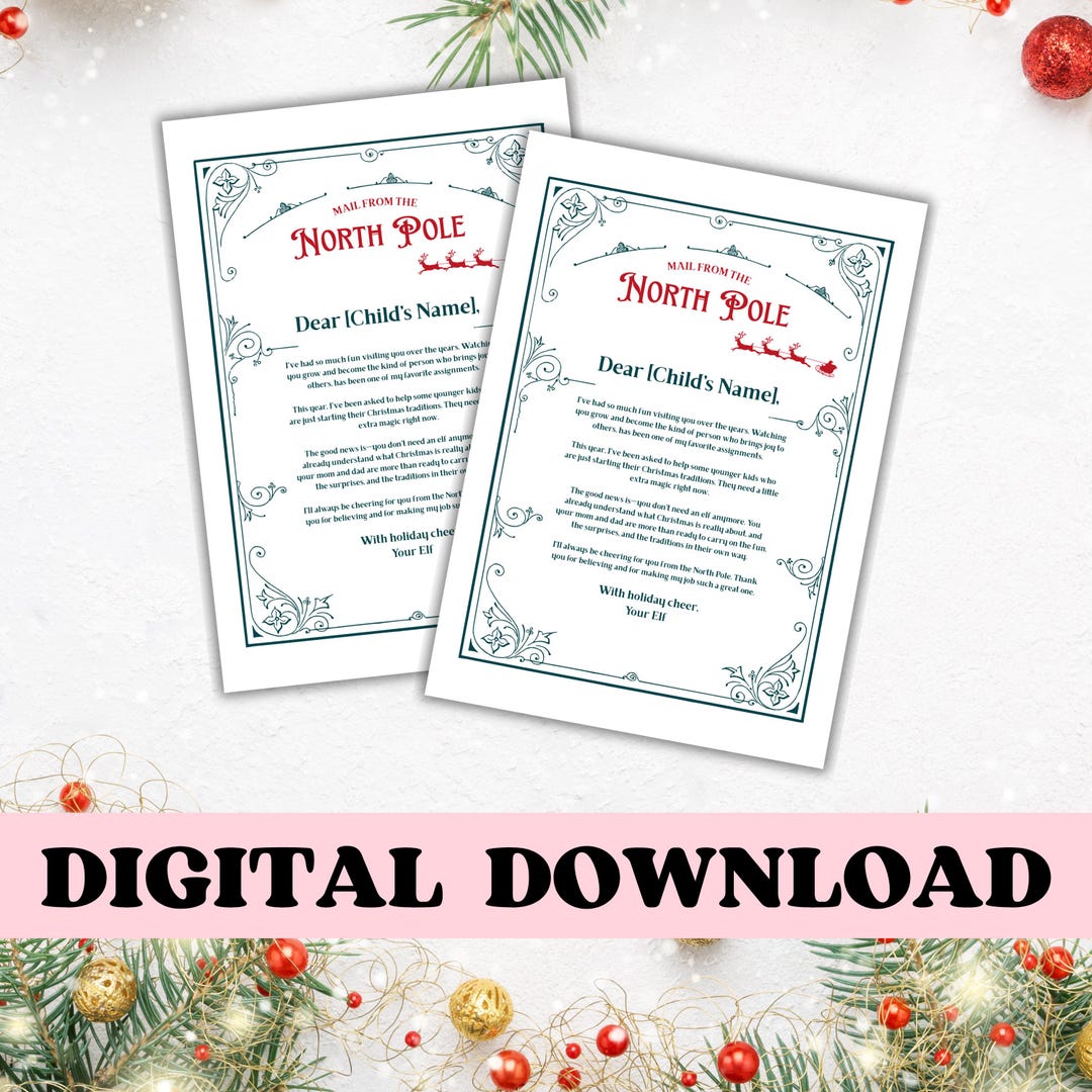 Printable & Personalized | Elf Reassignment Letter, Elf Retirement ...