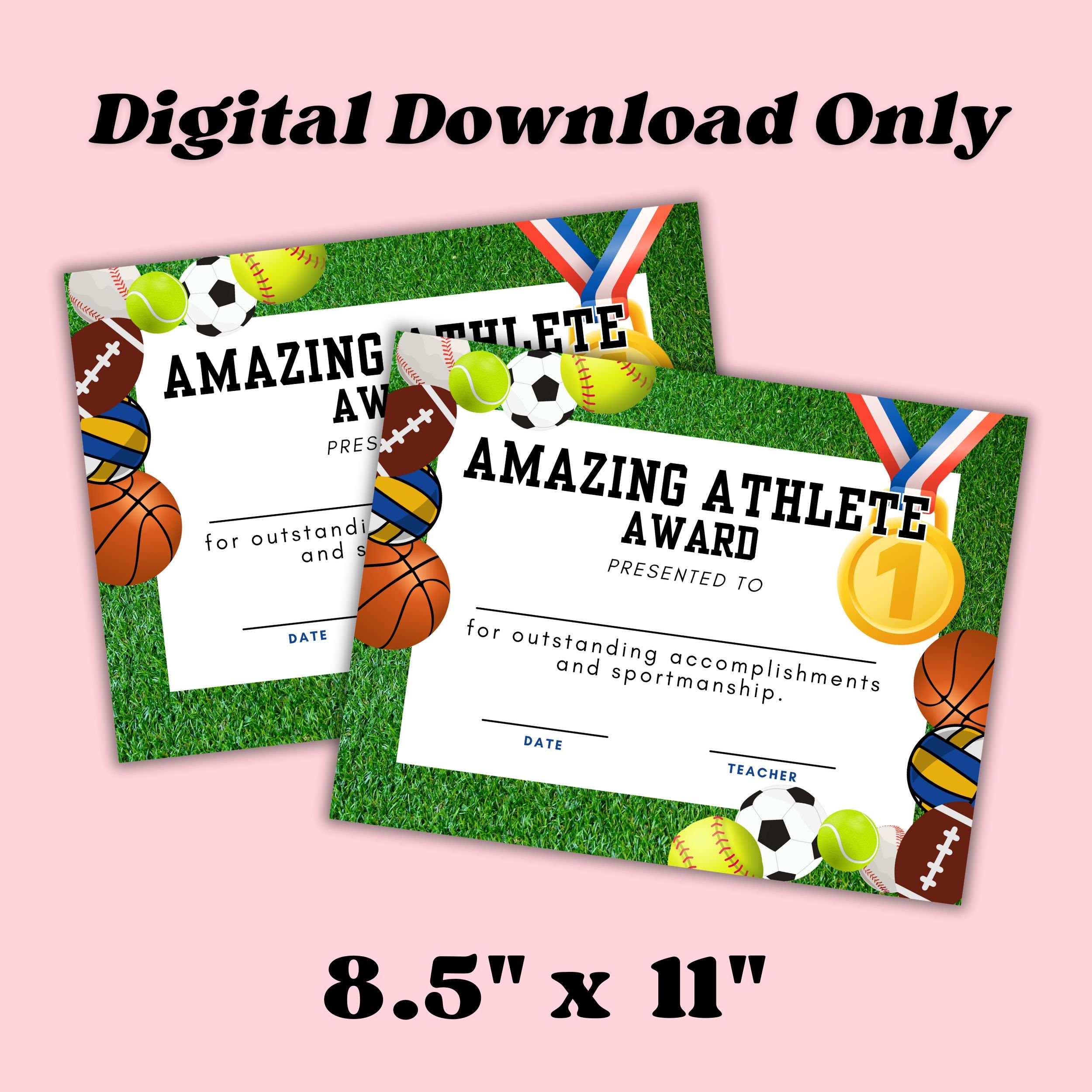 Amazing Athlete Award Certificate | Sports Award Teacher Supplies ...
