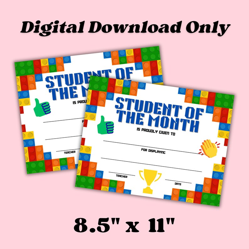Student of the Month Award Certificate | Student Achievement (digital ...