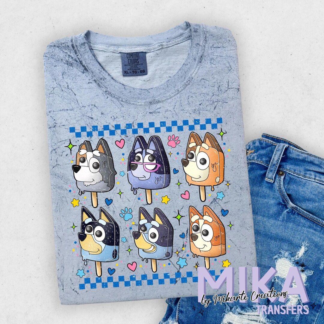 Bluey Fam Popsicle, Ready to Press DTF Transfers, DTF Transfer, Heat ...